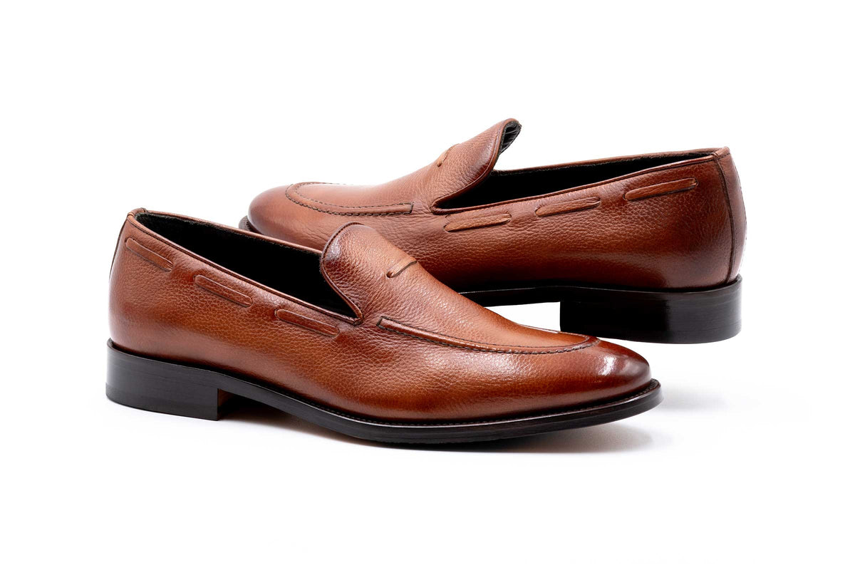 Napoli Italian Calf Leather Venetian Loafers - Biscotti | Martin Dingman