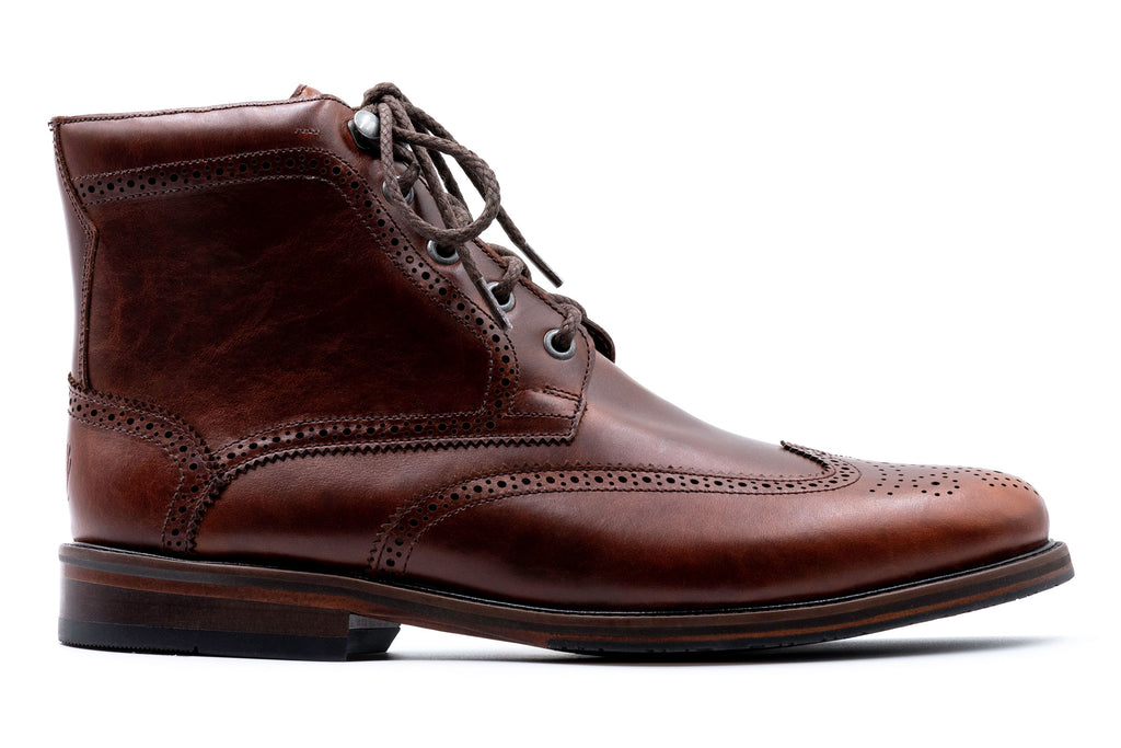 Old Row Oiled Saddle Leather Wingtip Boots - Cigar | Martin Dingman