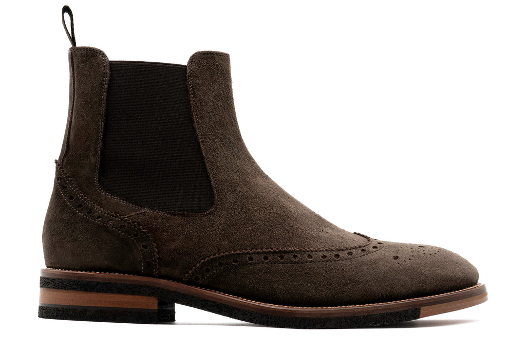 Tuscan Italian Suede Chelsea Boots - Espresso | Martin Dingman