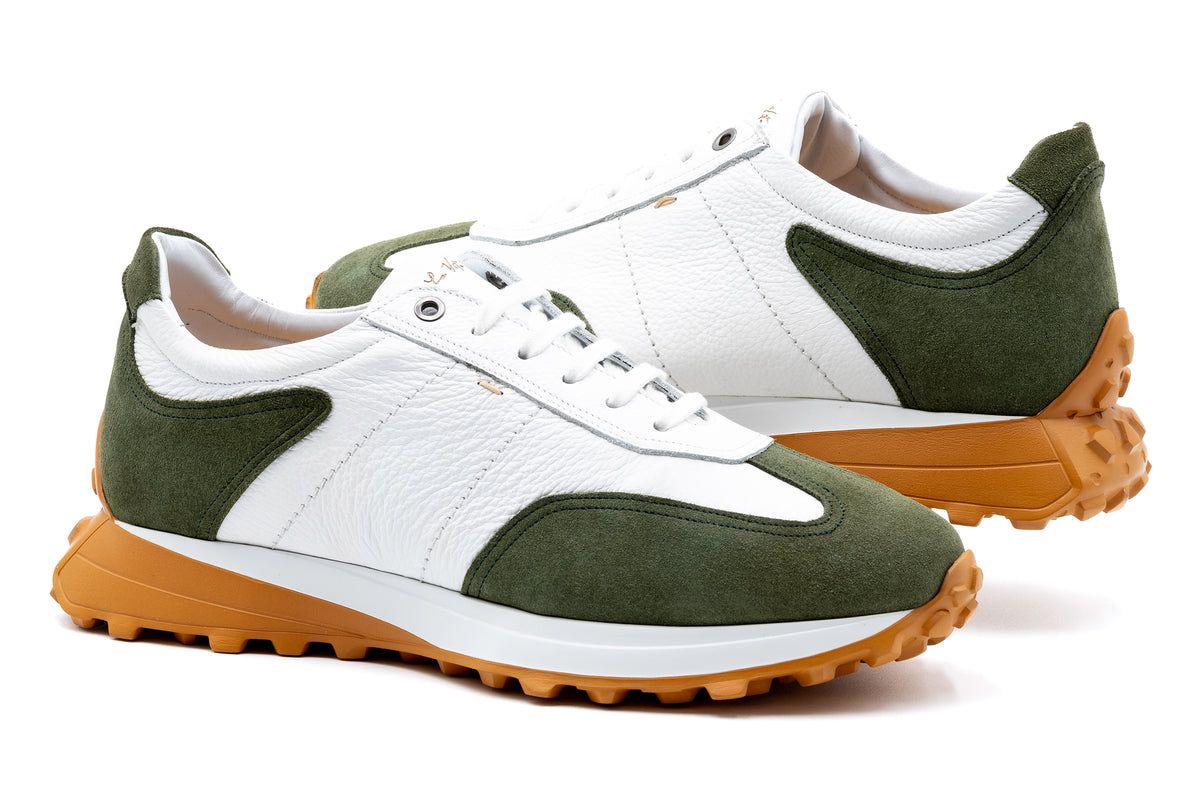 Milano Tumbled Glove Leather Sneakers - Cypress | Martin Dingman