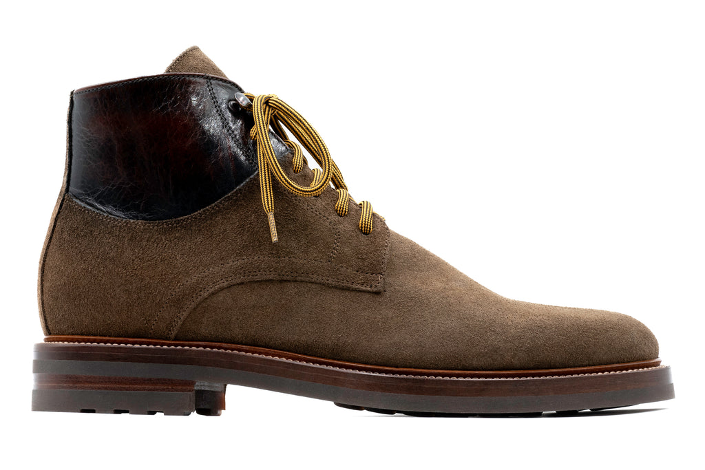 Napoli Italian Suede Lace Up Boots - Earth | Martin Dingman