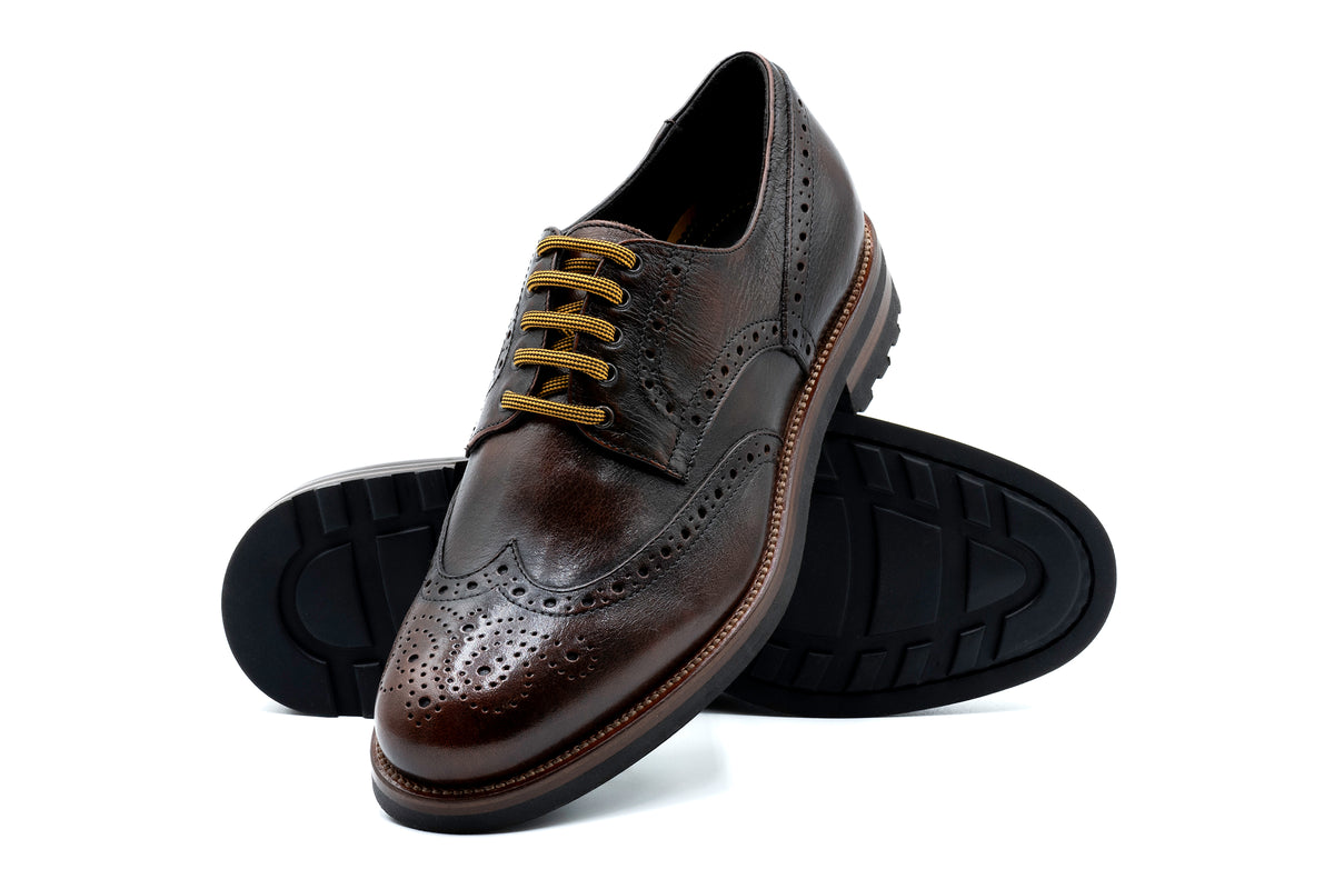Napoli Italian Saddle Leather Wingtip - Blackened Chestnut | Martin Dingman
