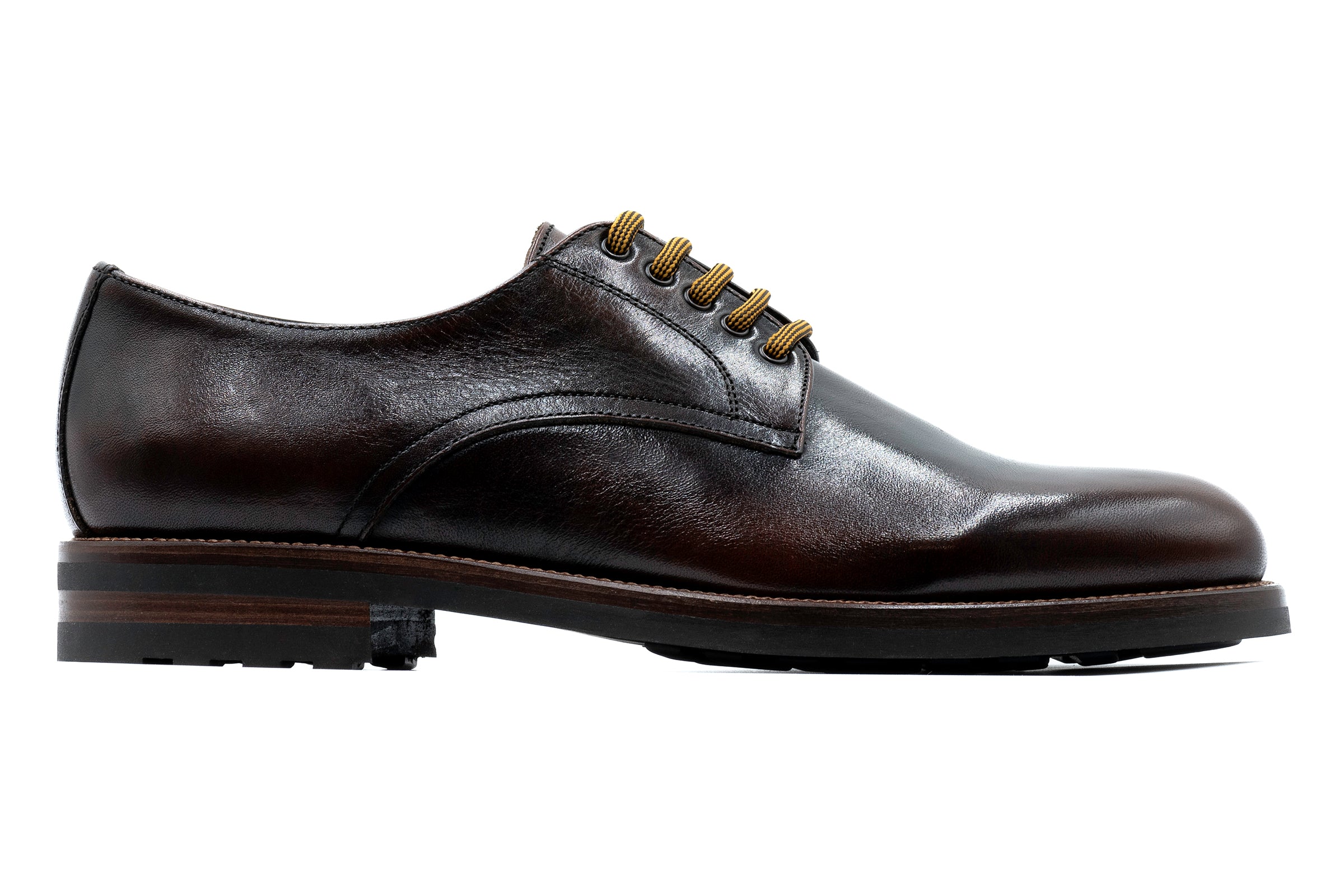 Napoli Italian Saddle Leather Plain Toe - Blackened Chestnut | Martin ...