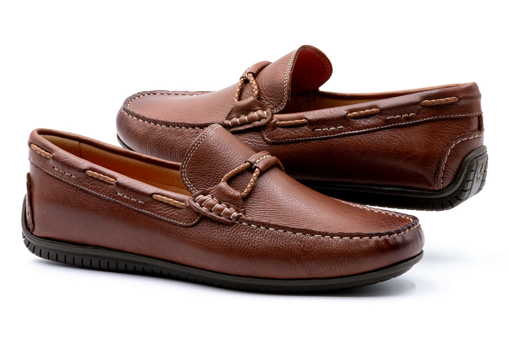 Bermuda Glove Leather Braided Bit Loafers - Havana | Martin Dingman
