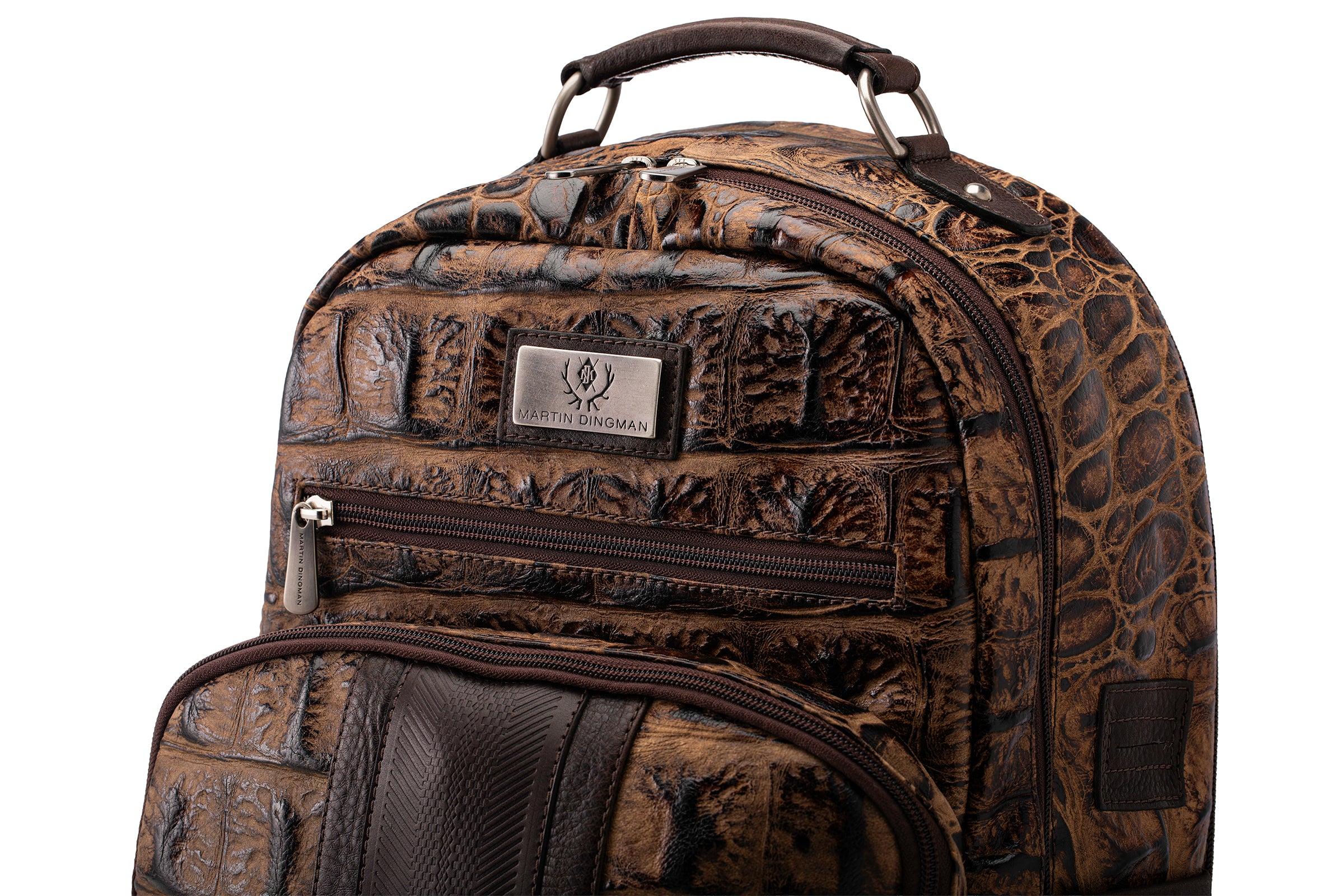 Safari Nile Crocodile Grain Backpack - Burnt Pecan | Martin Dingman