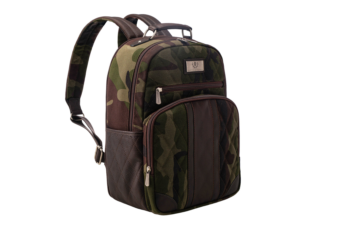 Field Waxed Cotton Backpack - Green Camo | Martin Dingman