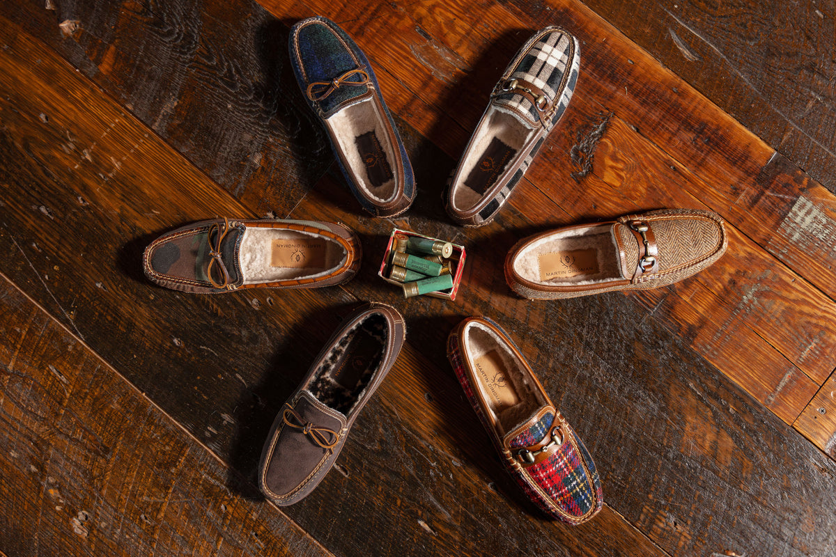 Cozy Country Waxed Cotton Bow Tie Slippers - Camo | Martin Dingman