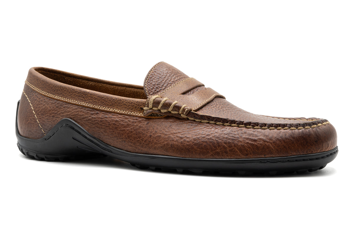 Bill American Bison Penny Loafers - Chestnut | Martin Dingman