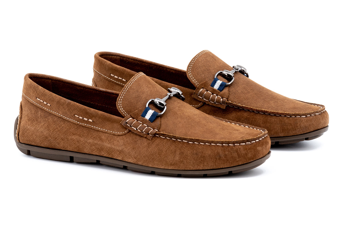 Bermuda Nubuck Horse Bit Loafers - Bark | Martin Dingman