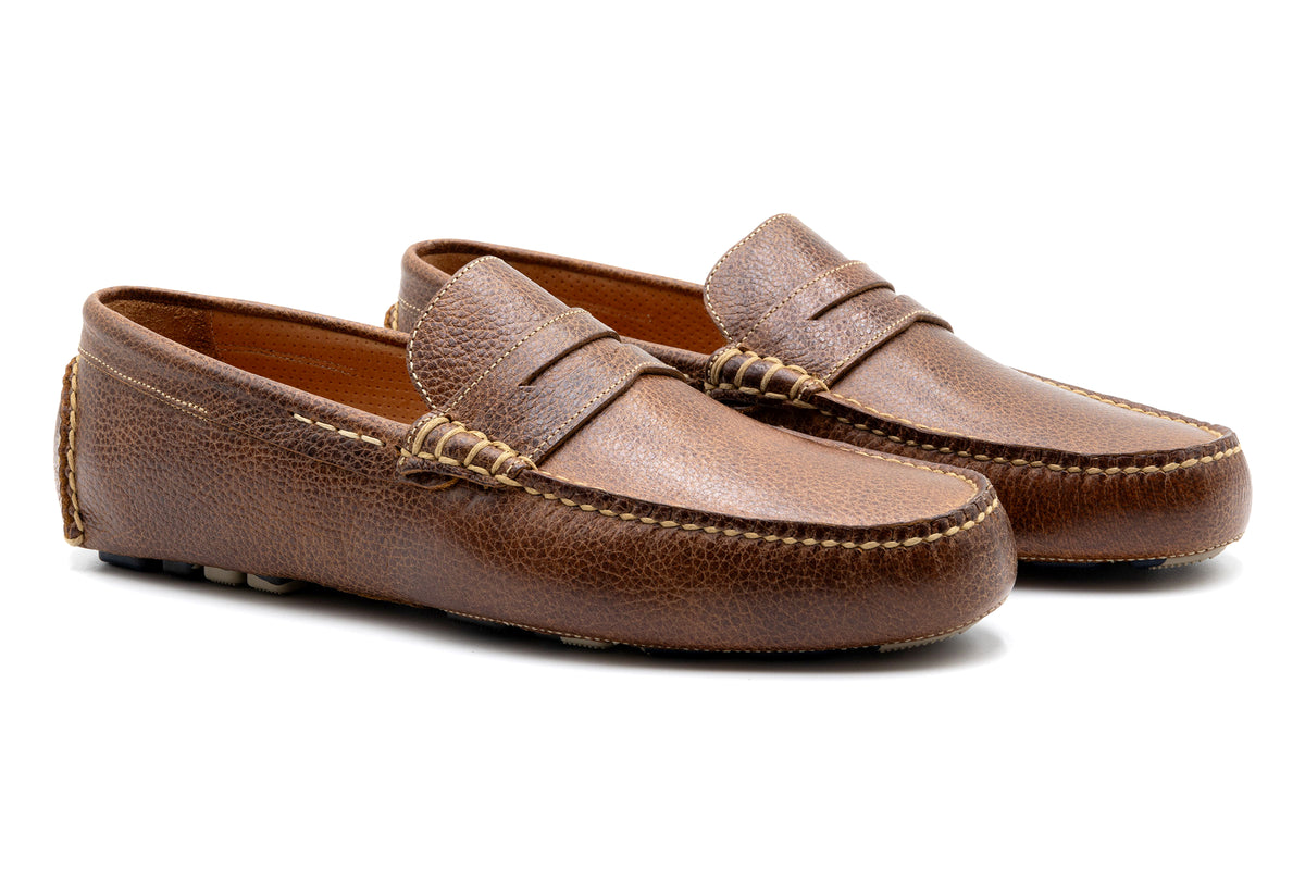 Monte Carlo Water Buffalo Penny Driving Loafers - Oak | Martin Dingman