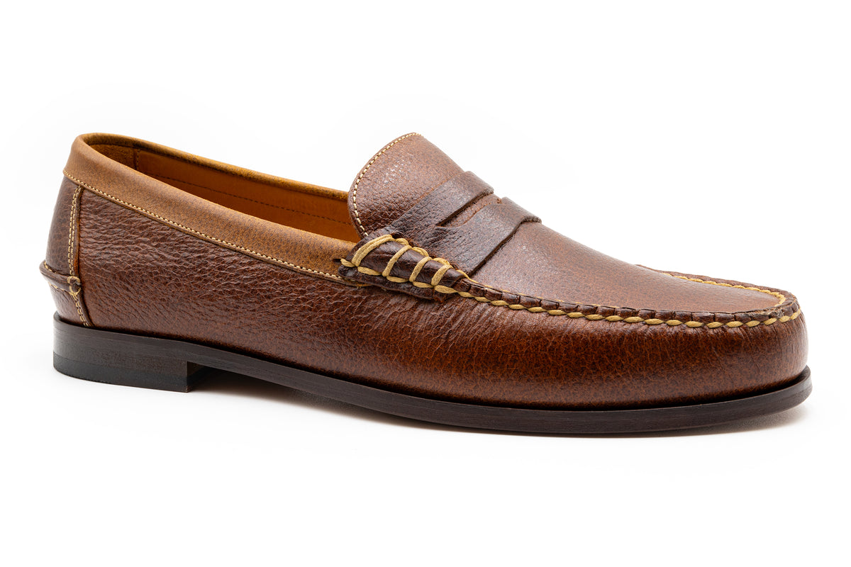 All American Water Buffalo Penny Loafers - Oak | Martin Dingman