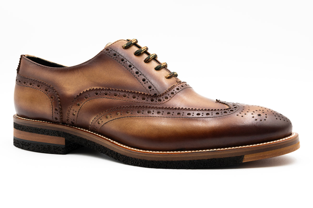 Tuscan Italian Calf Leather Wingtip - Biscotti | Martin Dingman