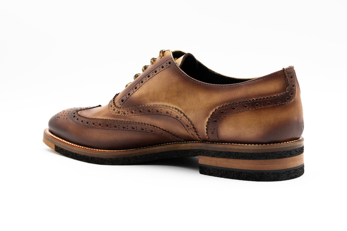 Tuscan Italian Calf Leather Wingtip - Biscotti | Martin Dingman